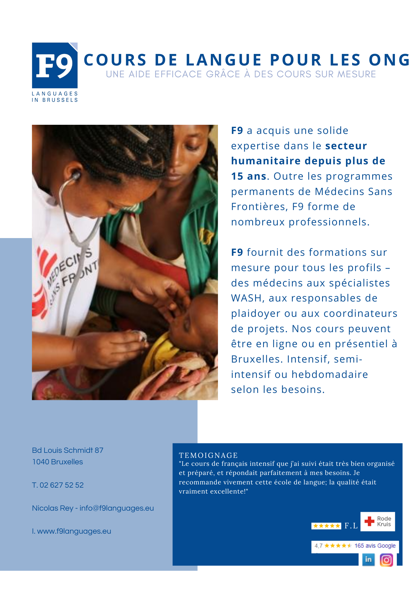 Cours pour les ONG/ASBL | F9